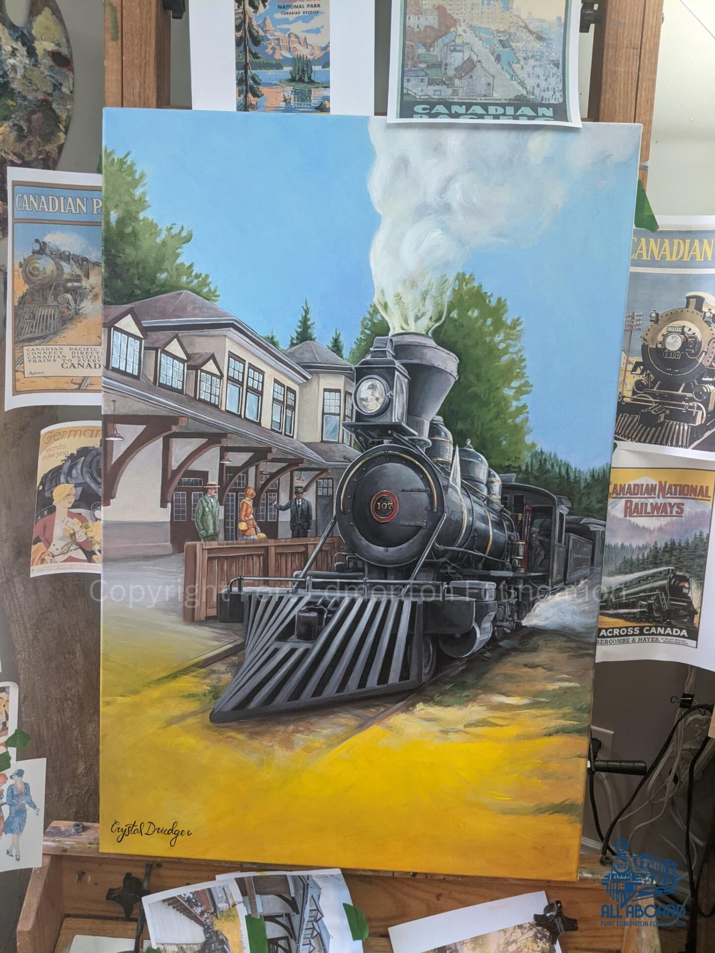 The Creation of the All Aboard Painting - Fort Edmonton Foundation